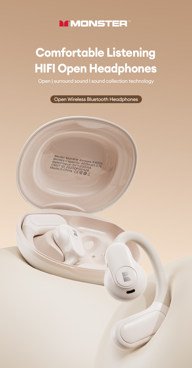 Monster XKO15 Bluetooth Earphone OWS HIFI Sound Quality HD Voice Call ...