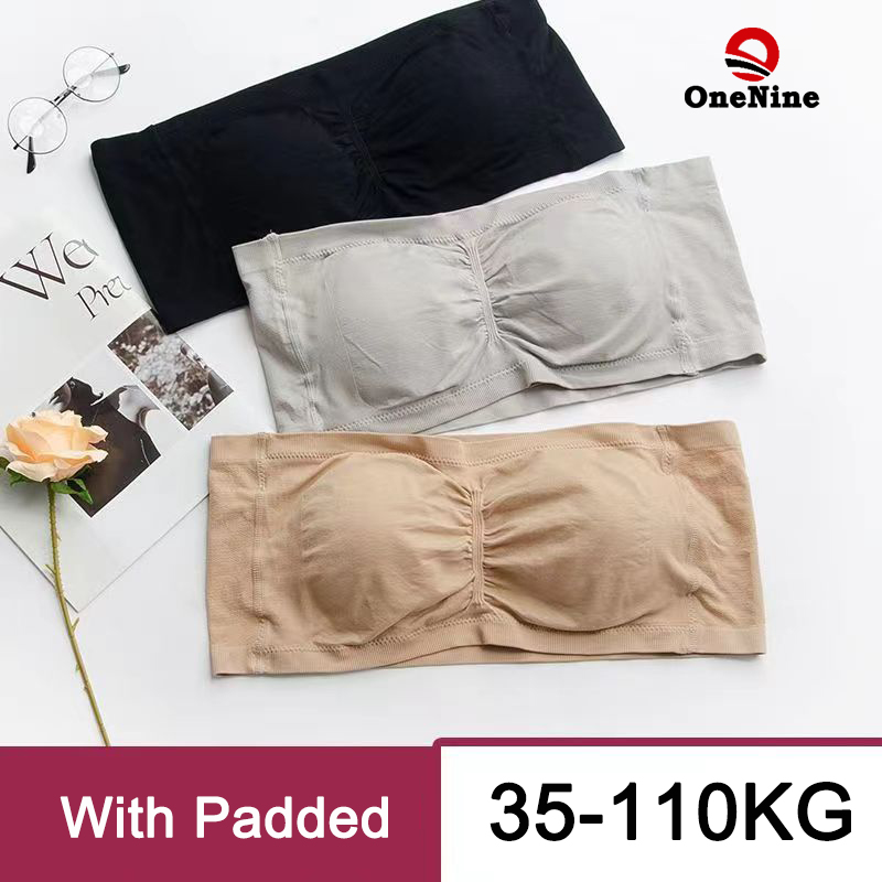 【35-110KG】Padded Strapless bra Plus size Bra beautiful back tube top ...