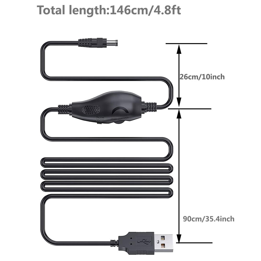 12V Fan Speed Controller, Fan Power Adapter,USB 5V Step UP Boost to DC ...