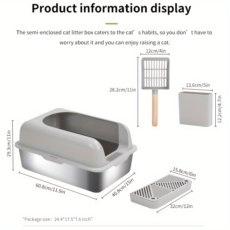 （item shipped fromSelangor）Cat litter box Stainless steel cat litter ...