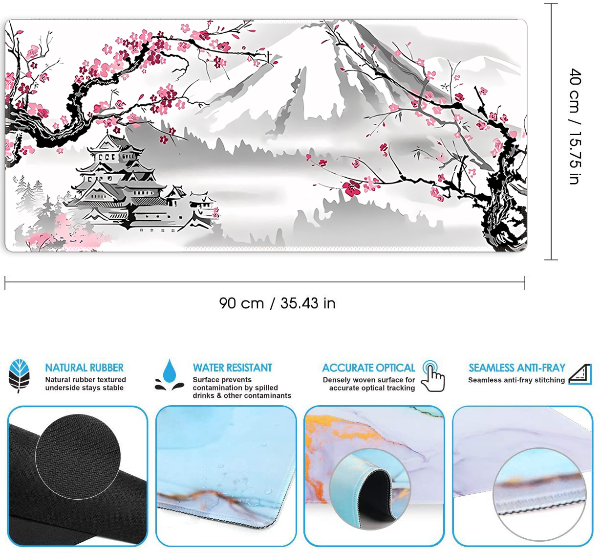 Sakura Japanese Cherry Blossom Mouse Pad Gaming XL Home New HD Mousepad ...