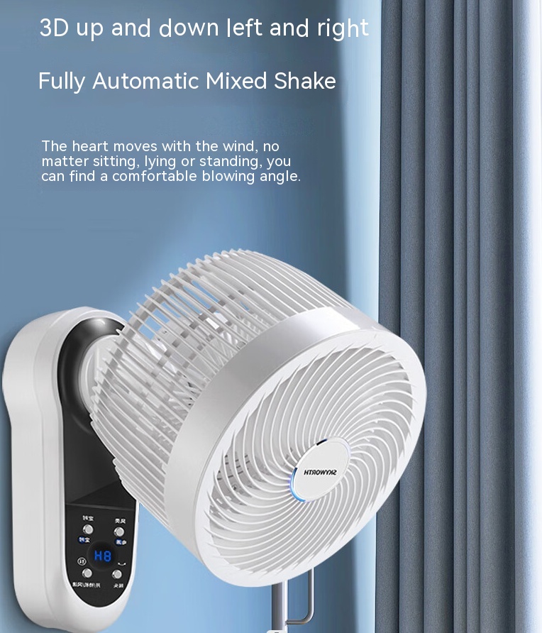 3d Wall-Mounted Fan Wall-Mounted Fan Circulating Fan Powerful High Wind ...