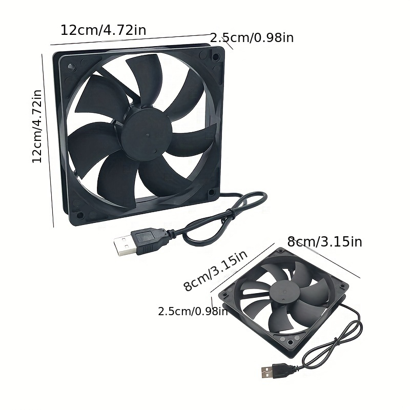 120mm USB Cooling Fan with Guard & Screw | 5V Power Case Fan for ...