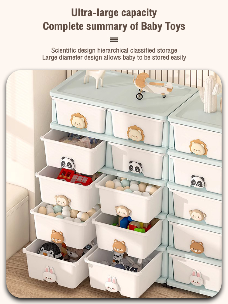 3/4/5/6 Layers Cartoon Drawer Storage Cabinet Organizer Clothes ...
