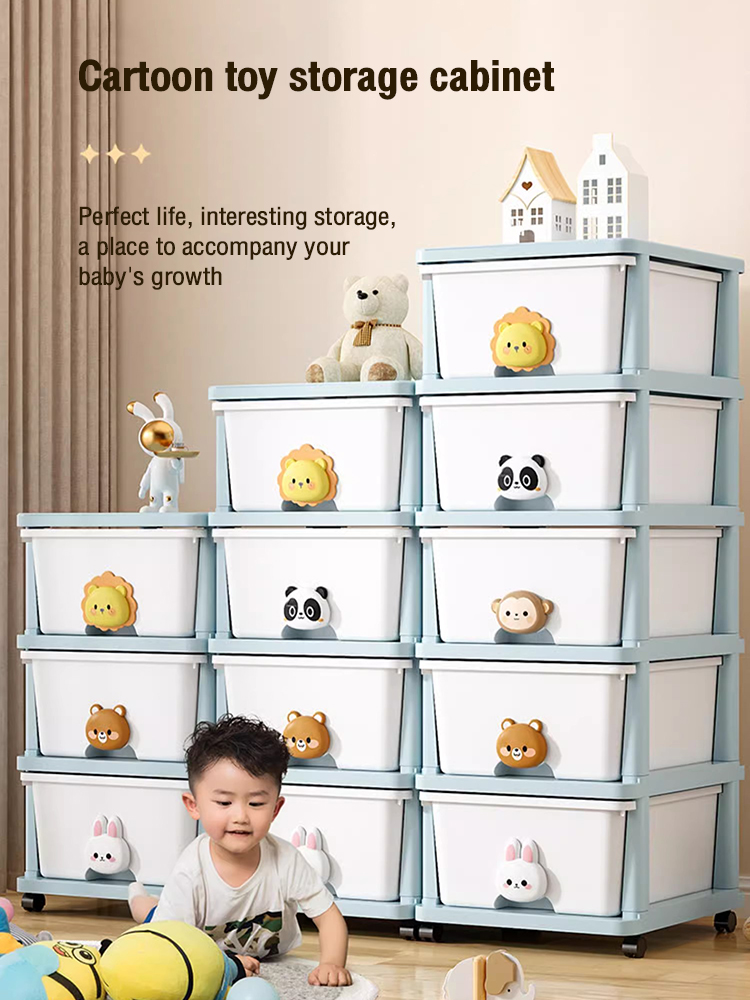 3/4/5/6 Layers Cartoon Drawer Storage Cabinet Organizer Clothes ...