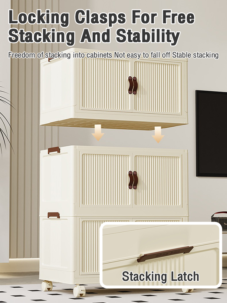 3/4/5 Layers 2 Doors Checkers Storage Cabinet 60/70CM Unique Foldable ...