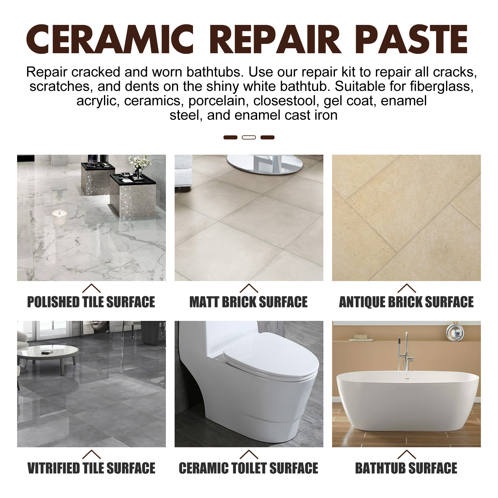 Jaysuing Ceramic Tile Repair Paste Repairing Household Stone Floor ...