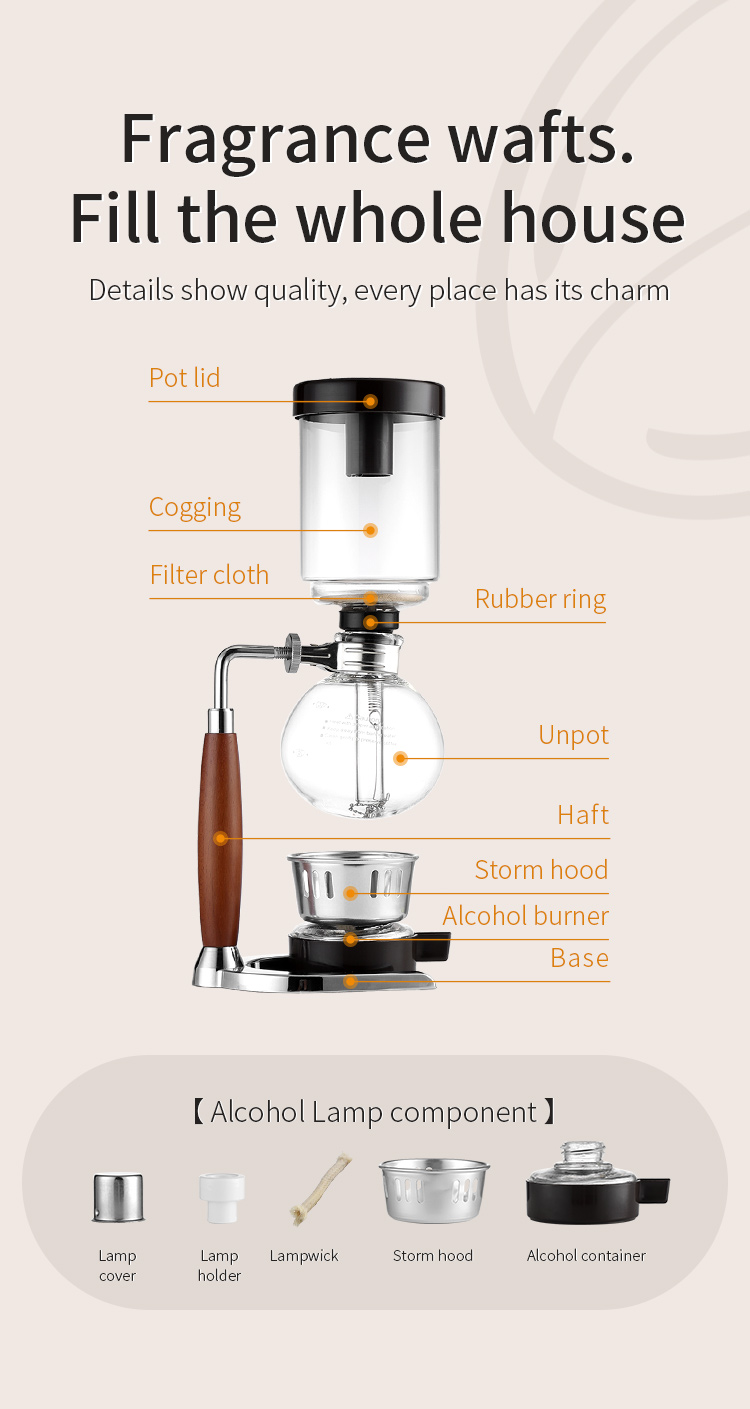 BINCOO Siphon Pot Coffee Pot Household Siphon Distillation Manual ...