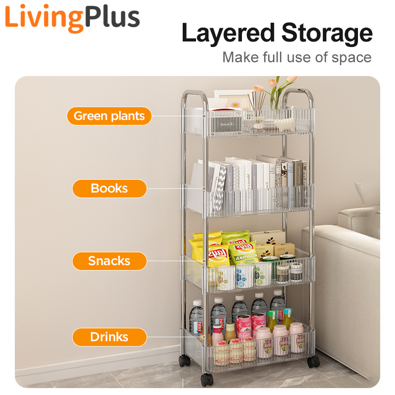 Trolley Rack Movable Home Office Rack Storage Trolley Multi-Layer ...