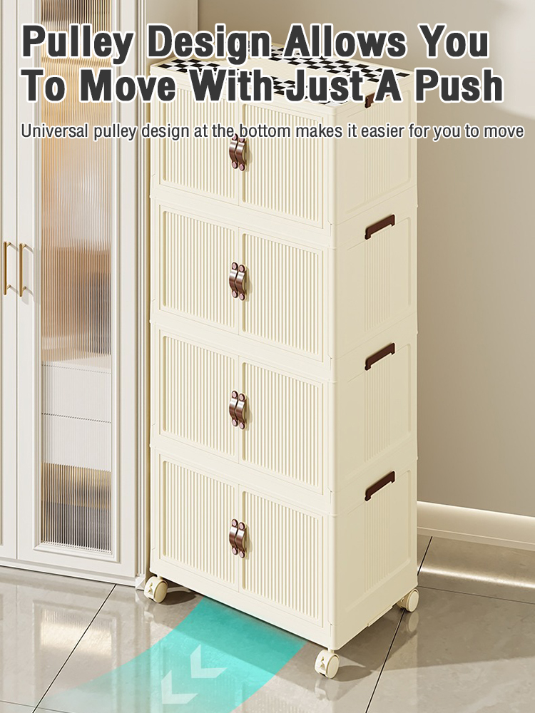 3/4/5 Layers 2 Doors Checkers Storage Cabinet 60/70CM Unique Foldable ...