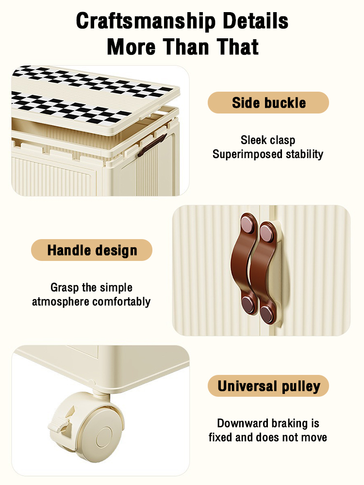 3/4/5 Layers 2 Doors Checkers Storage Cabinet 60/70CM Unique Foldable ...