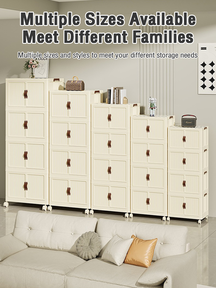 3/4/5 Layers 2 Doors Checkers Storage Cabinet 60/70CM Unique Foldable ...