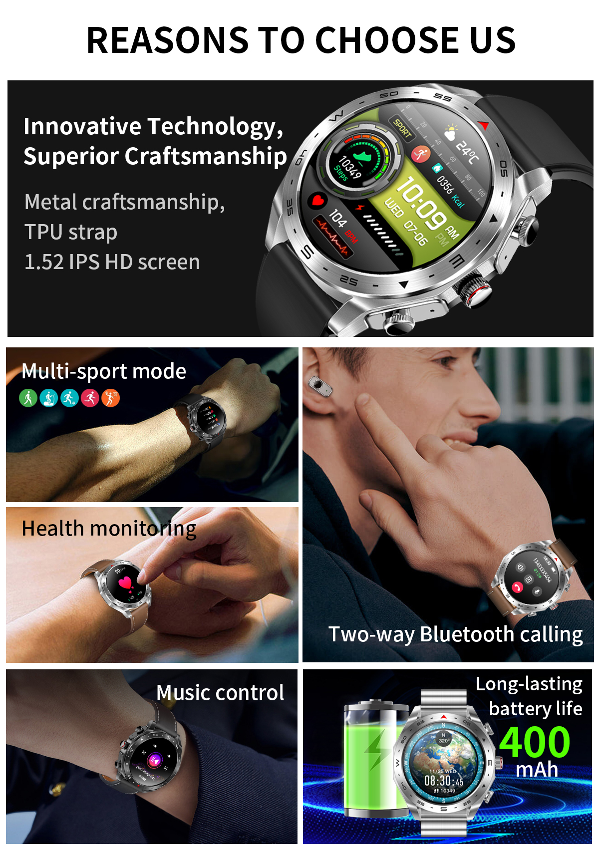 New T95 Smart Watches 2 in 1 With Earbuds HIFI Earbuds SmartWatch With ...