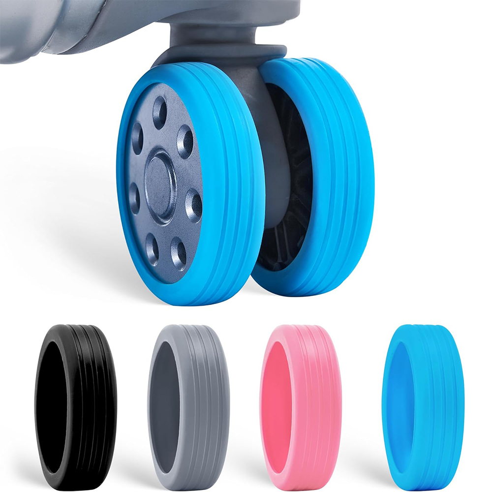 8 PC Luggage Wheel Covers: Silent Rubber Protectors for Smooth Travel ...