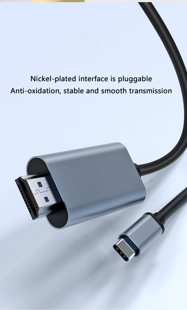 Type C to Hdmi 2.1 Cable 4k 120HZ 2m Nickel Plated Hdmi to Type-c Cable ...