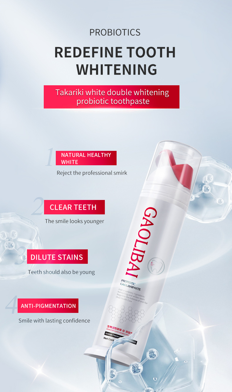 2pcs GaoLiBai Double Whitening Toothpaste Probiotics Whitening ... 2pcs GaoLiBai Double Whitening Toothpaste Probiotics Whitening ...