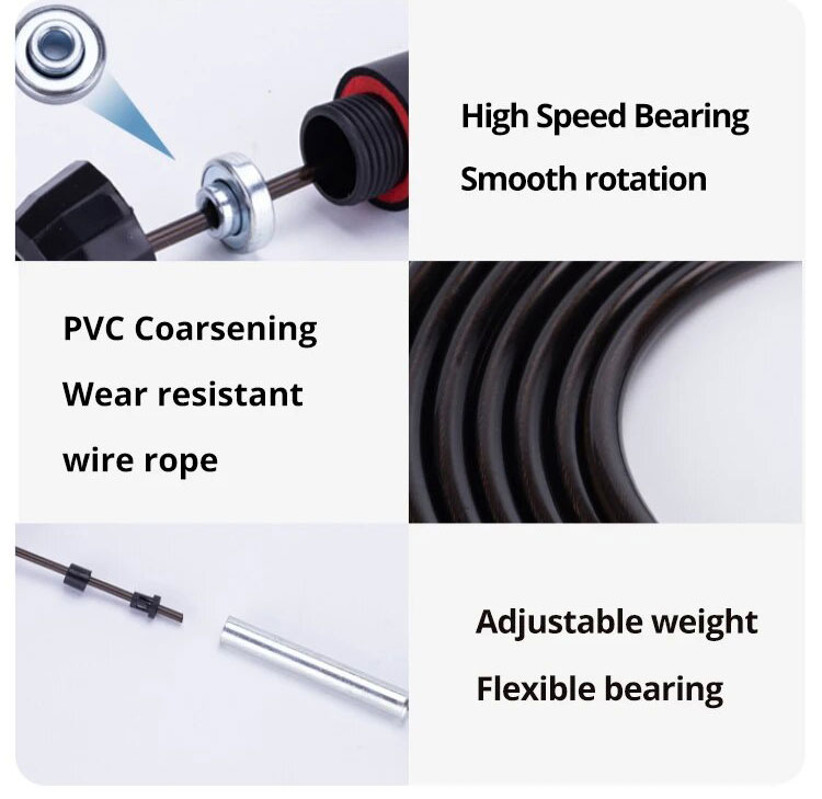 Tangle-Free Rapid Speed Jumping Rope Cable with Ball Bearings Steel ...