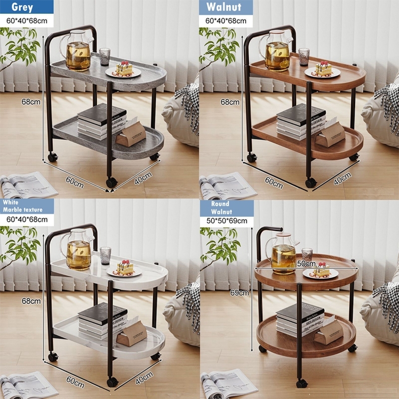 Movable Tea Table Coffee Trolley Sofa Side Table With Wheels Side ...