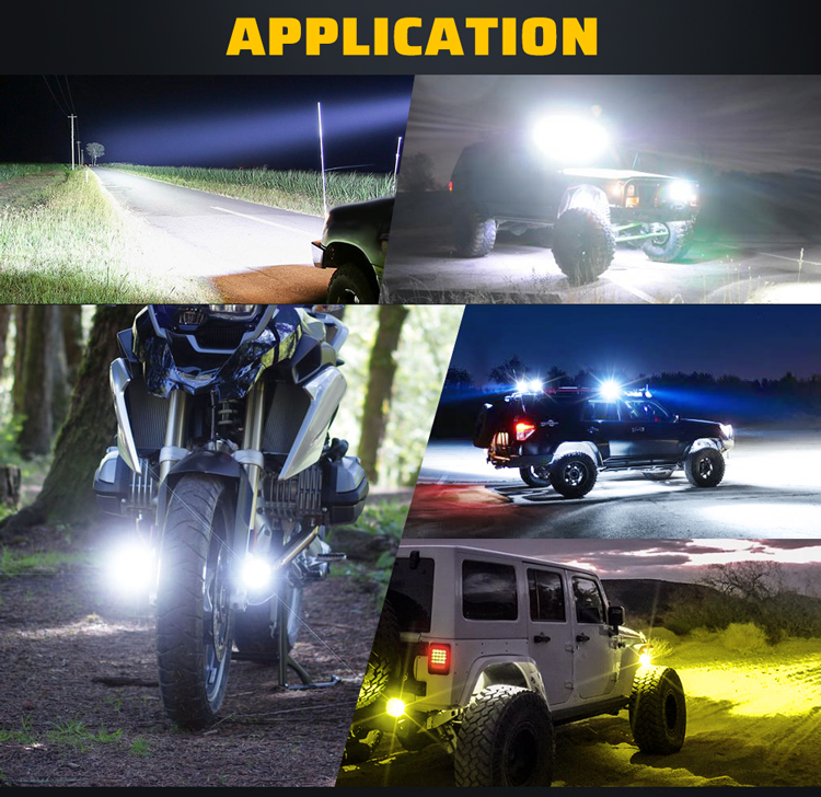 BraveWay 3-Sides Lighting 4 Inch 200W LED Work LIght 12V 24V Side ...