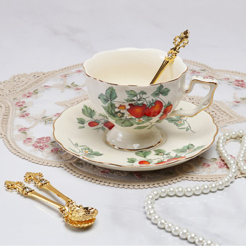 6Pcs/Set Vintage Carved Coffee Spoon Teaspoon Retro Zinc Alloy Dessert ...