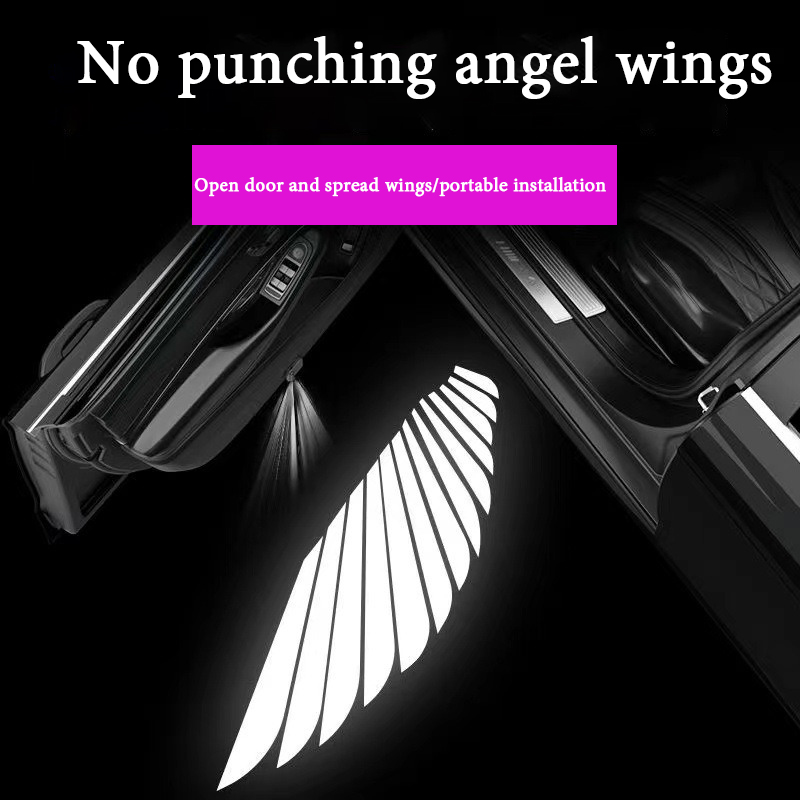 ZLWR new 1PCS universal LED door welcome light, angel wing welcome ...