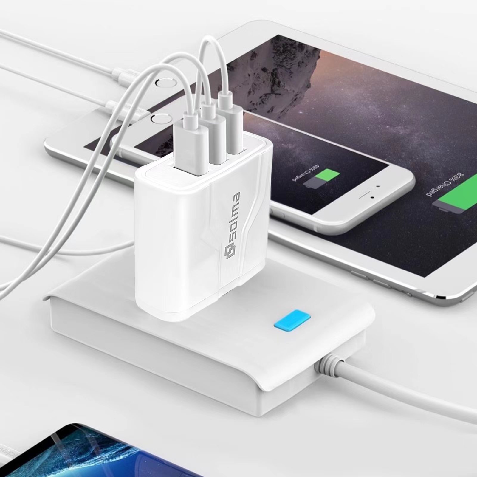 3-port for All Phone Travel Portable Mobile Plug Charger Power Adapter ...
