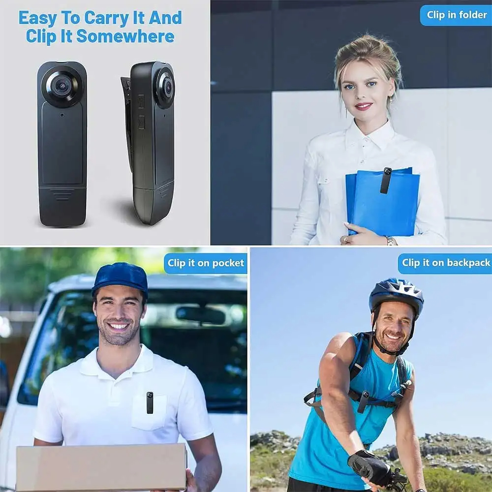 1080P Mini Body Camera with Upgraded Clip Small Personal Wearable ...