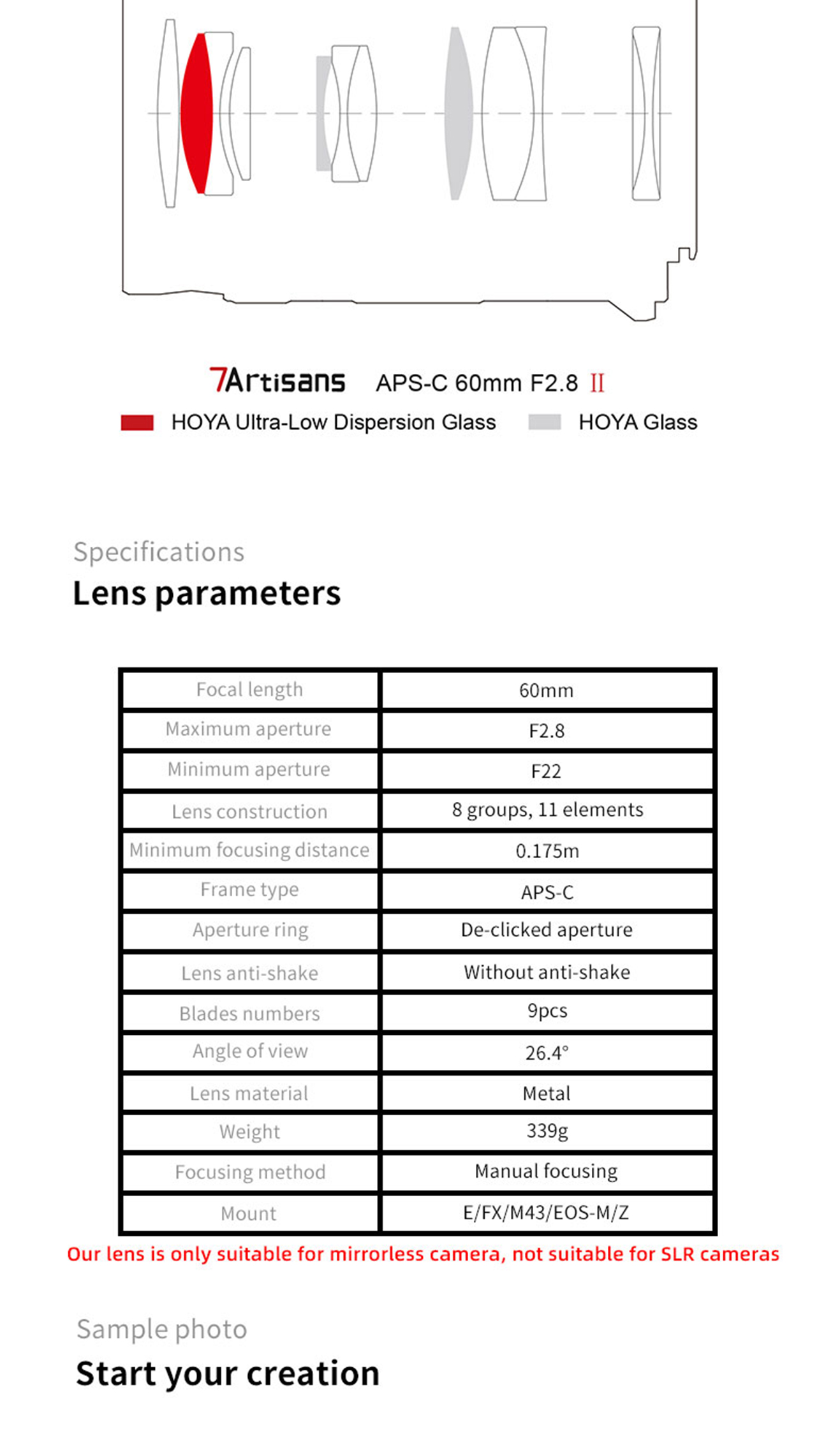 7artisans 60mm F2.8 II Manual focus Macro APS-C lens suitable for Sony ...
