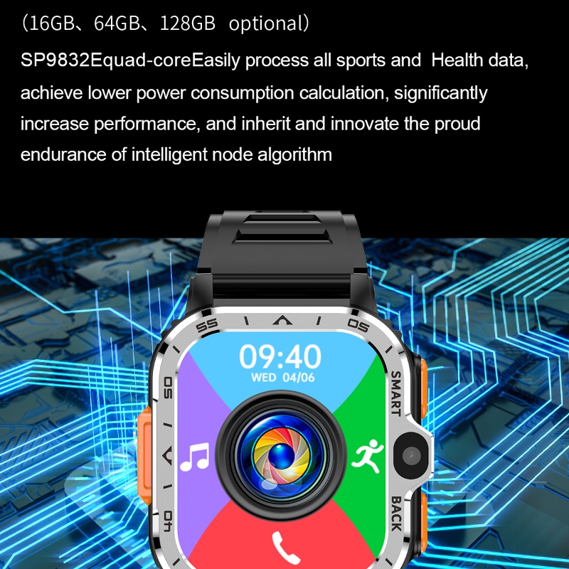 Android Smart Watch Men GPS 16G/64G ROM Storage HD Dual Camera NFC 2G ...