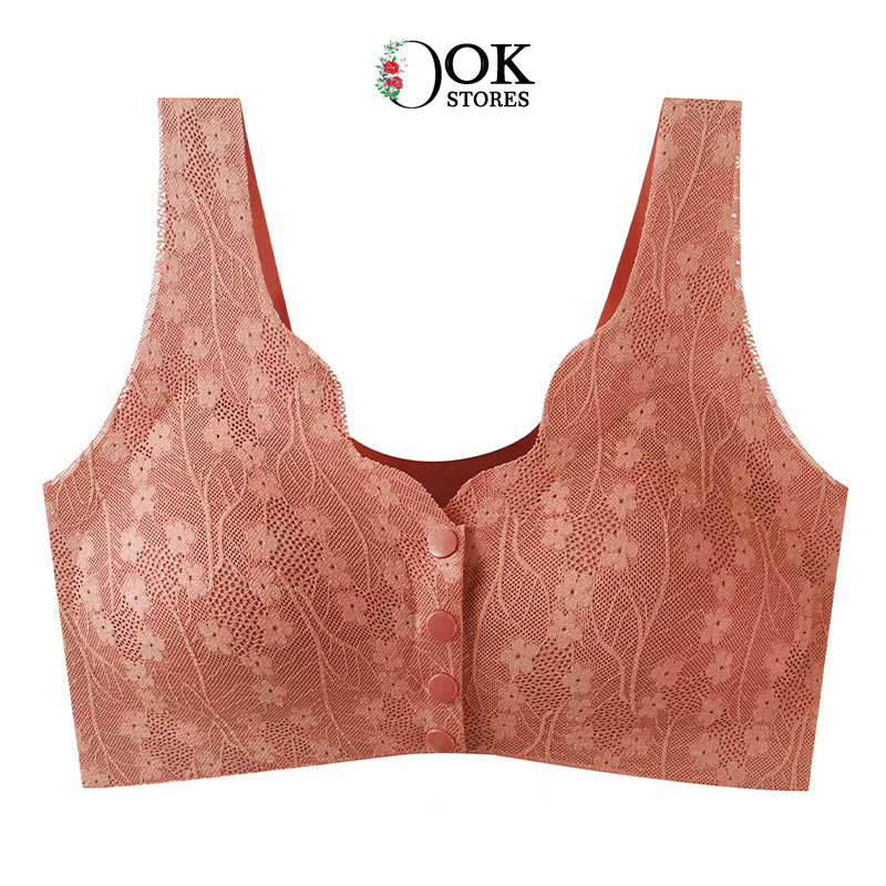 Japan Medical Front Button Bra Seamless Bra Ultra light breathable Push ...
