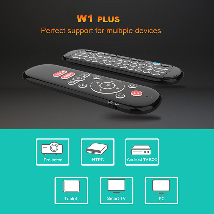 W1 PLUS 2.4G Double-Sided Rechargeable Wireless Air Mouse Remote ...