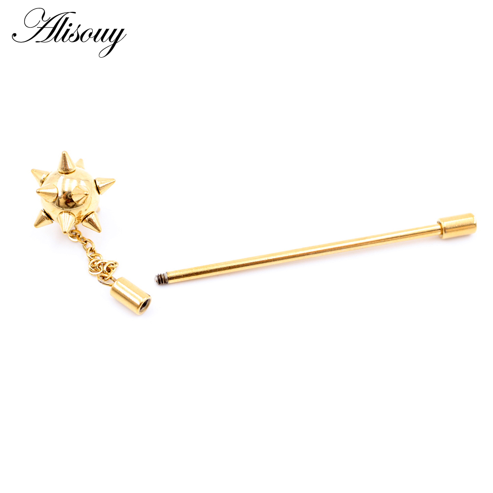 Alisouy 2 Pieces Stainless Steel Meteor Hammer Chain Earring Piercing ...