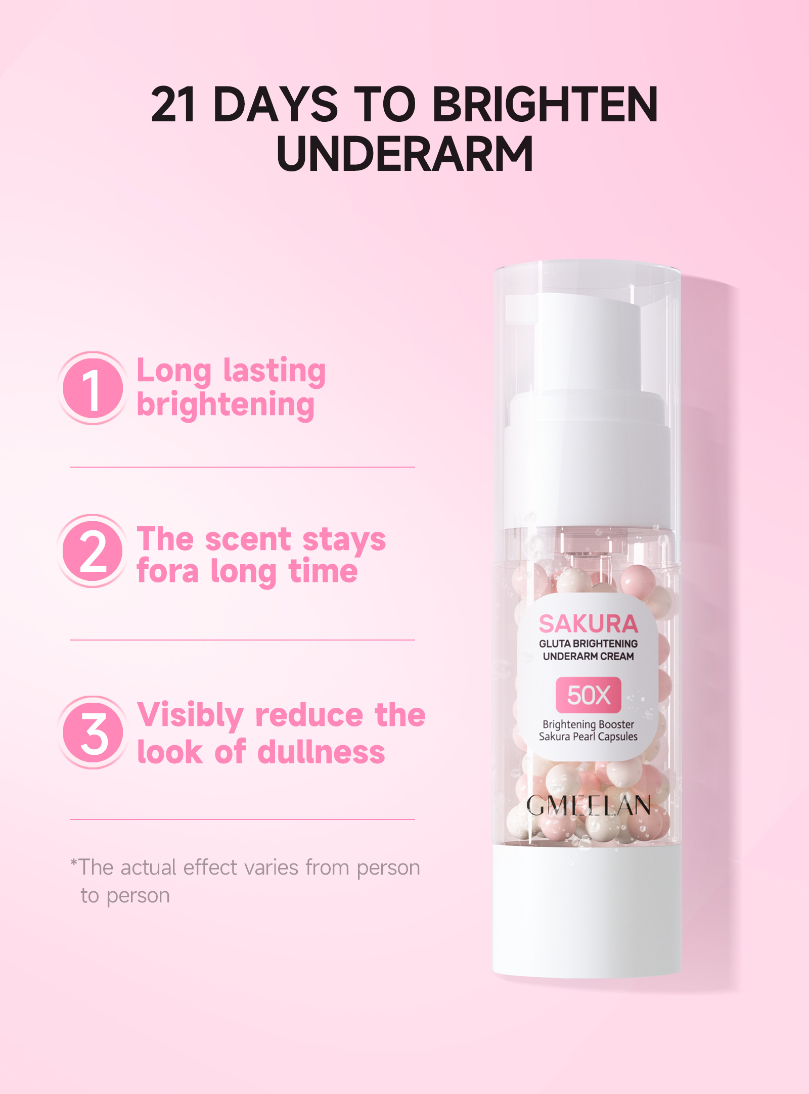 GMEELAN Sakura Gluta Brightening Underarm Cream Armpit Whitening Lotion ...