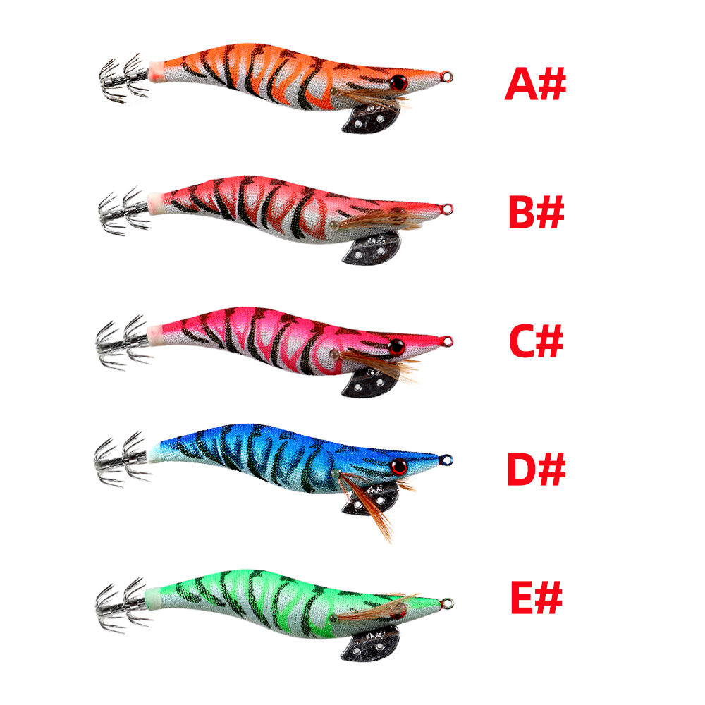 Squid Jig Hard Fishing Lures Shrimp Prawn Luminous Glow in Dark ...
