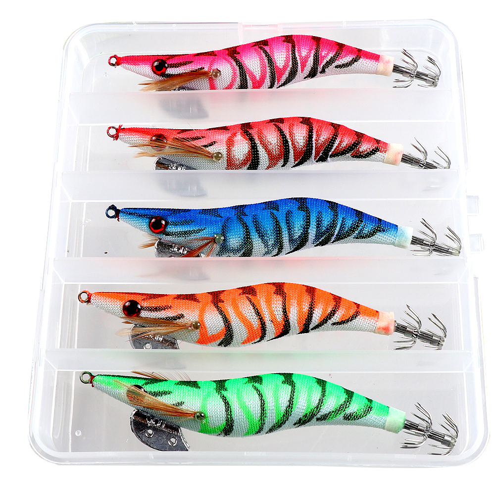 Squid Jig Hard Fishing Lures Shrimp Prawn Luminous Glow in Dark ...