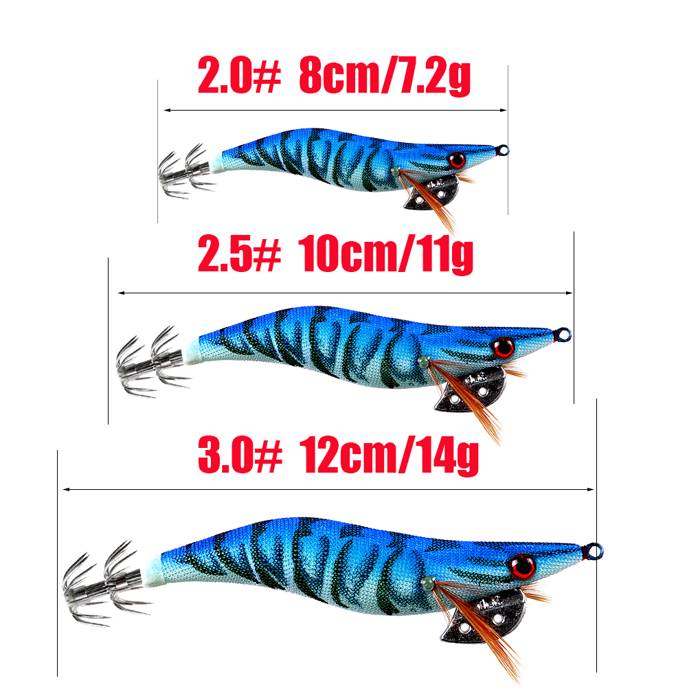 Squid Jig Hard Fishing Lures Shrimp Prawn Luminous Glow in Dark ...