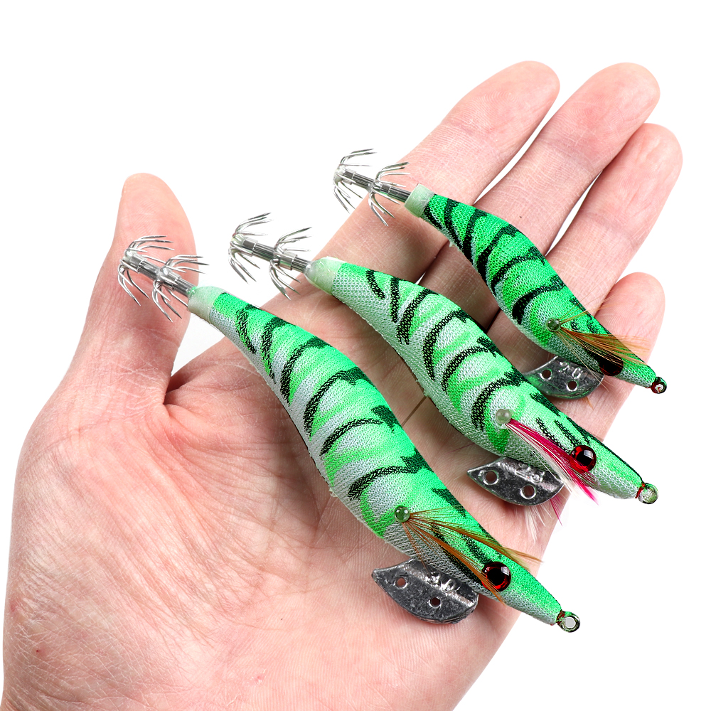 Squid Jig Hard Fishing Lures Shrimp Prawn Luminous Glow in Dark ...