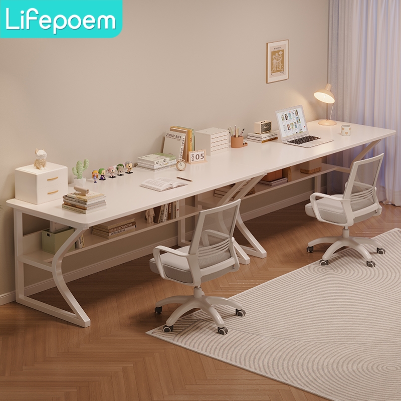 Study Table Meja Belajar Double Layer Storage Study Desk Meja Belajar ...