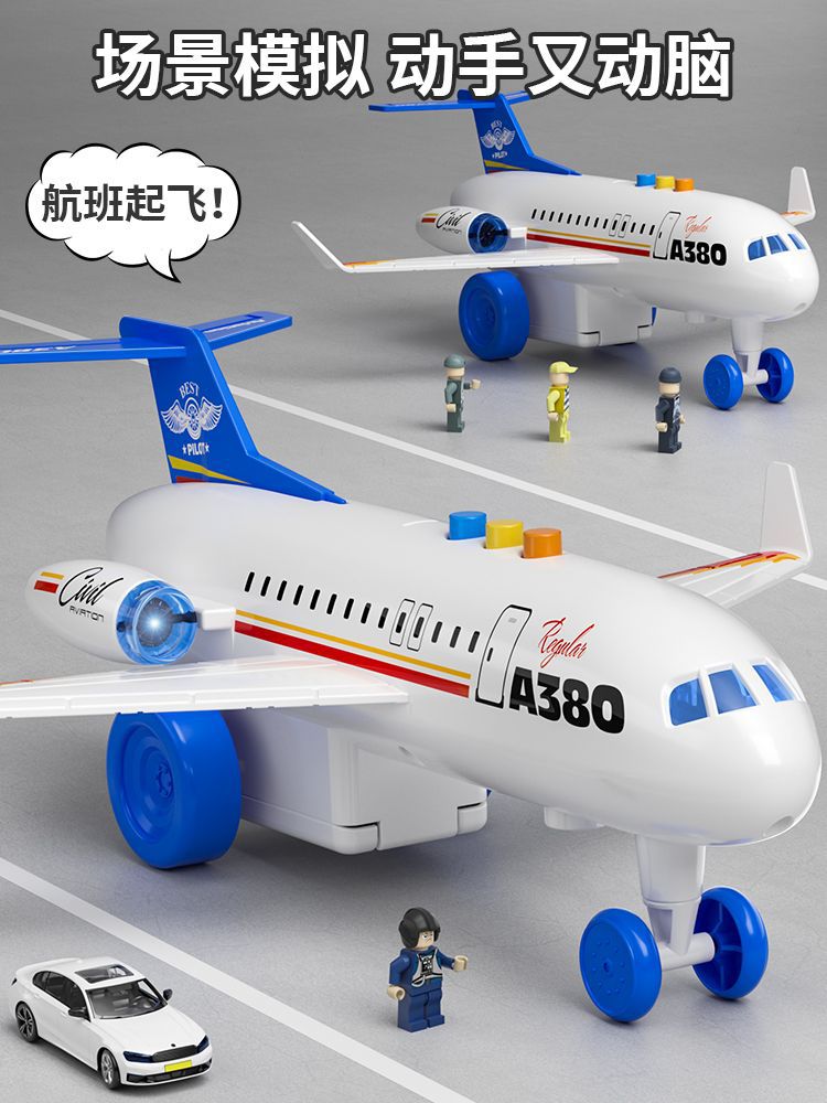Large Plane Toy A380 Model Airplane Aircraft Toys Pull Back Planes with ...