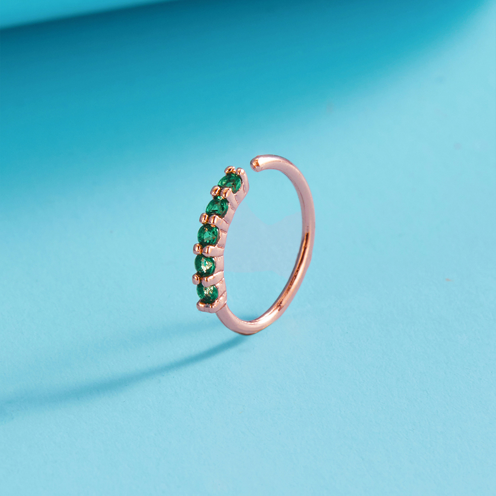 Minimalist Single Row Zirconia Copper Nose Ring For Women ...