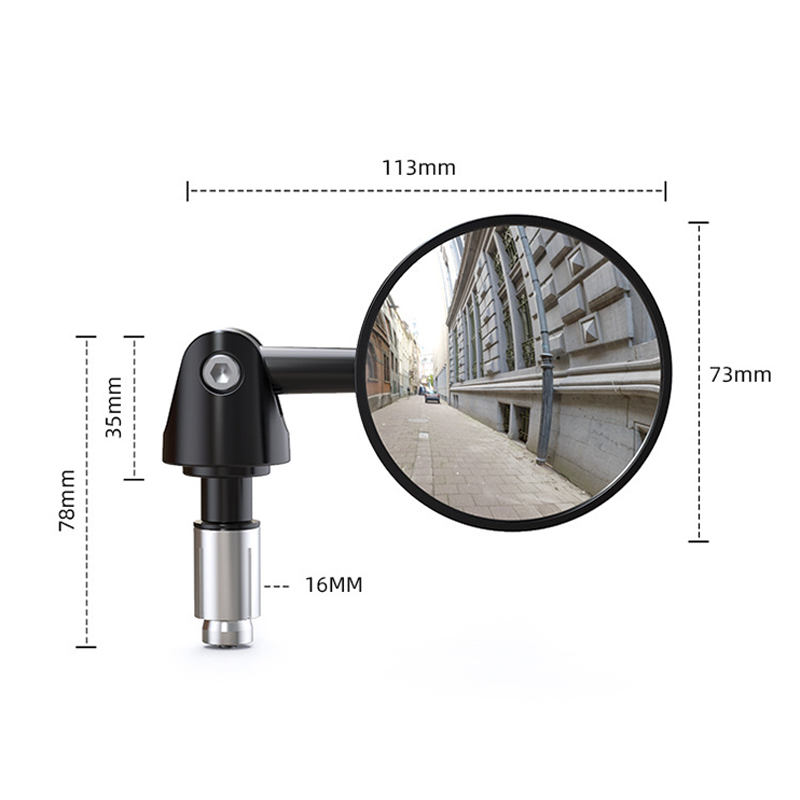 SEAMETAL Motorcycle Side Mirror Handle Bar Round Bar End Rear Mirrors ...