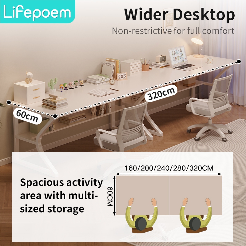 Study Table Meja Belajar Double Layer Storage Study Desk Meja Belajar ...