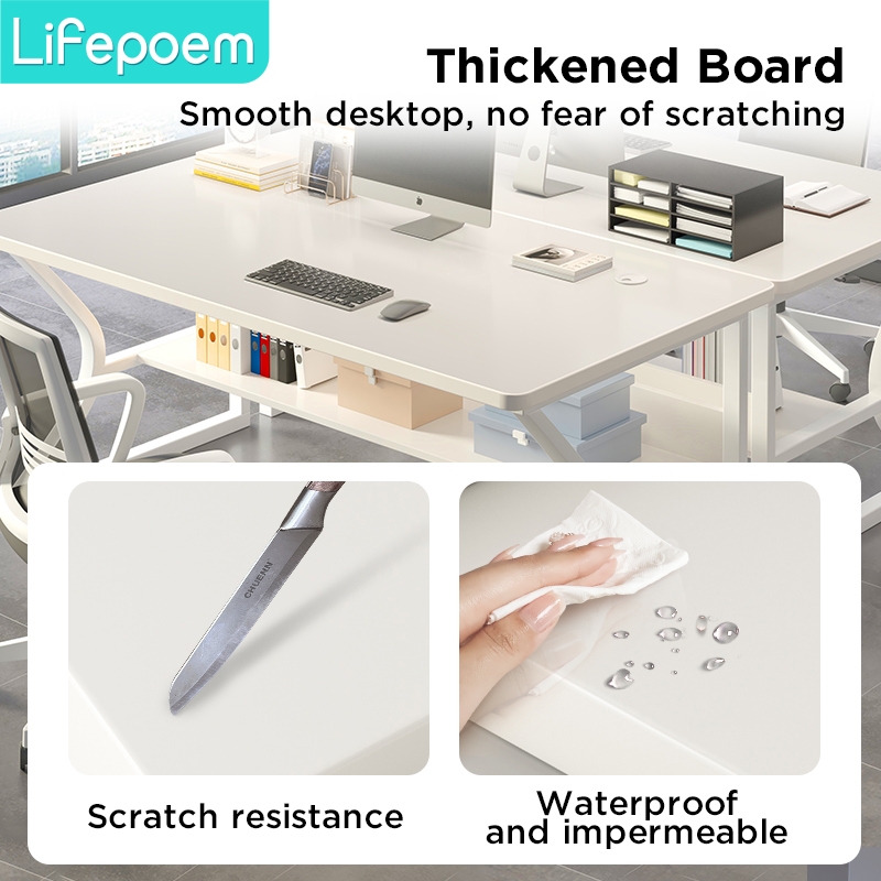 Study Table Meja Belajar Double Layer Storage Study Desk Meja Belajar ...