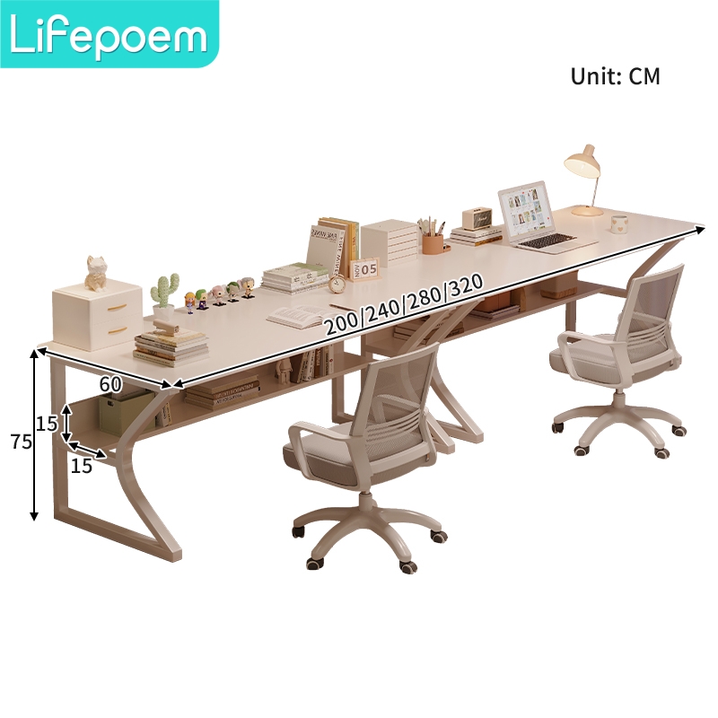 Study Table Meja Belajar Double Layer Storage Study Desk Meja Belajar ...