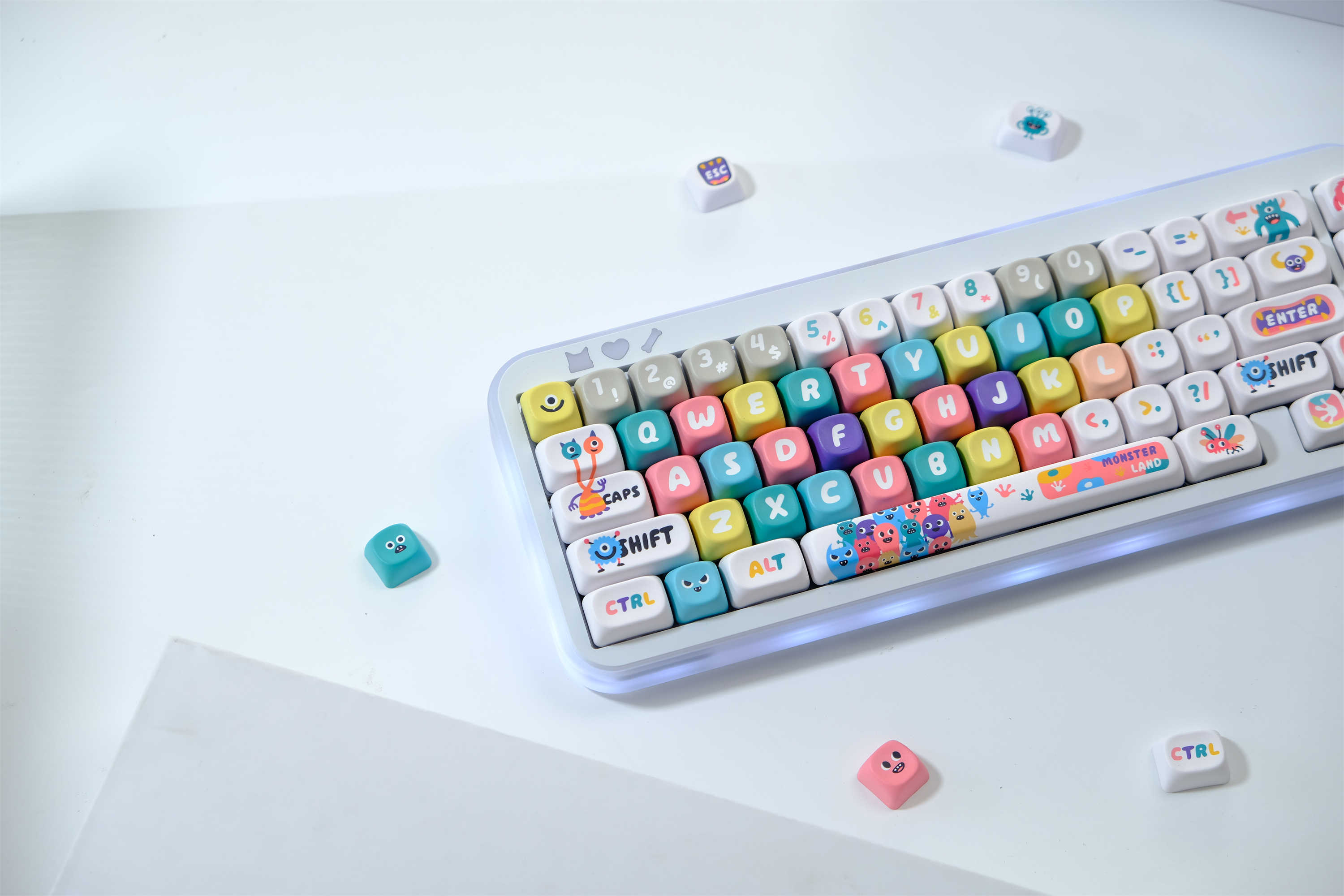 GMK Little Monster keycaps, 126 Keys keycaps MOA Profile DYE-SUB ...