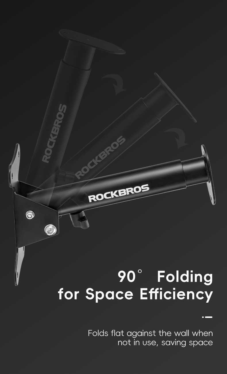 ROCKBROS Bike Rack Carbon Steel Wall Stand MTB Road Bike Adjustable ...