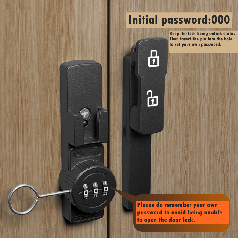 90°/180° Door Latch Dual use Password lock Sliding Door Latch Swivel ...
