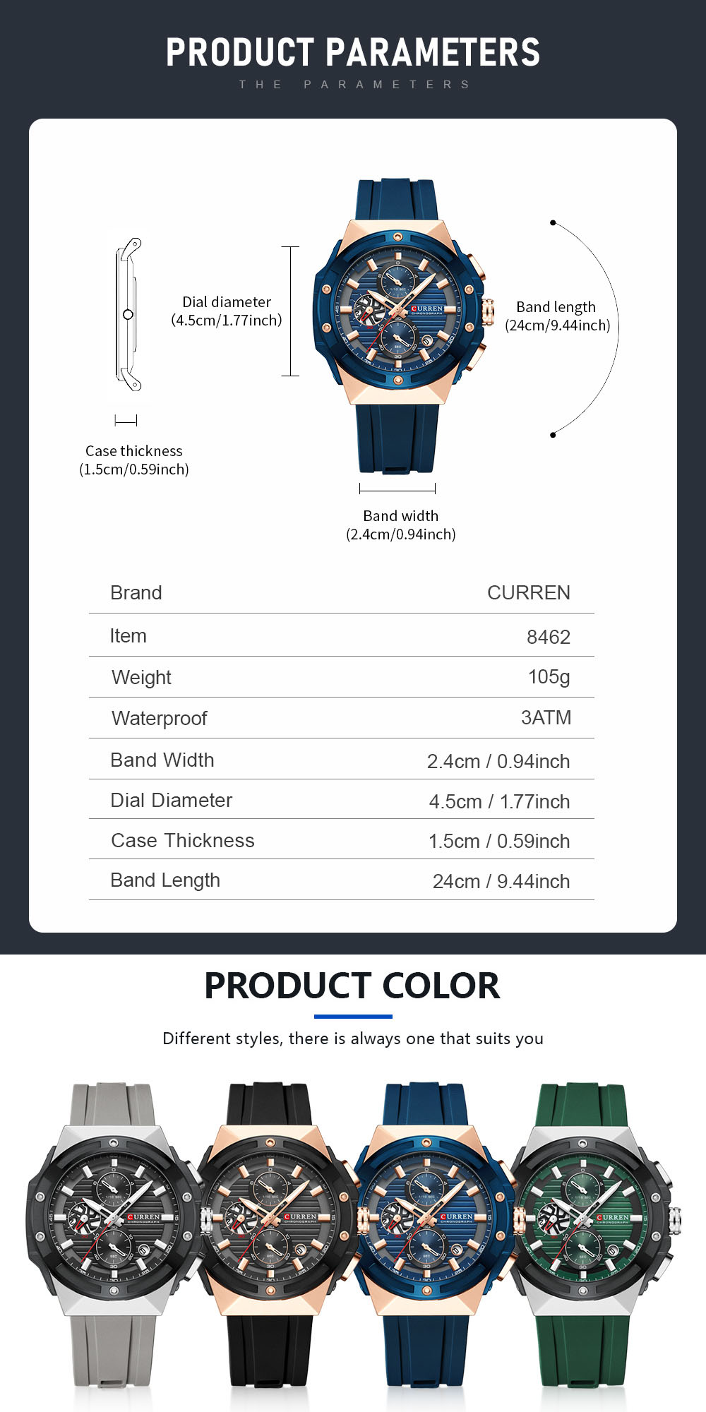 CURREN Fashion Sports Watches with Large Dial Unique RectangularHollow ...