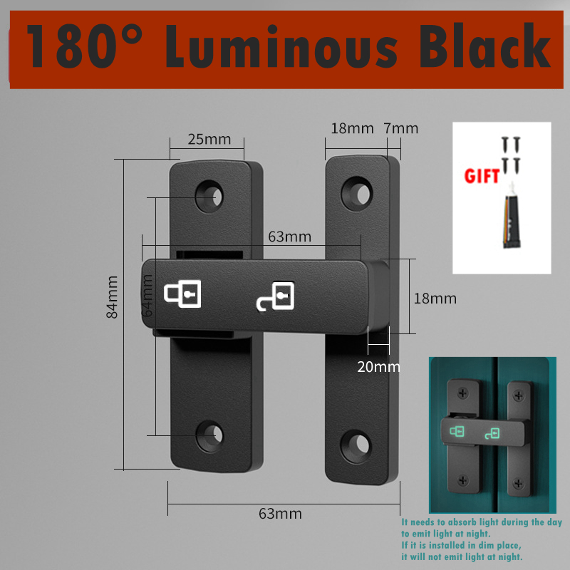 90°/180° Door Latch Dual use Password lock Sliding Door Latch Swivel ...
