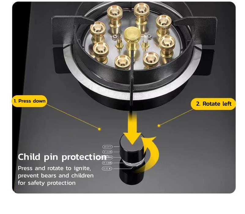 4200W Gas Stove Single Burner Tempered Glass Embedded Double Burner ...